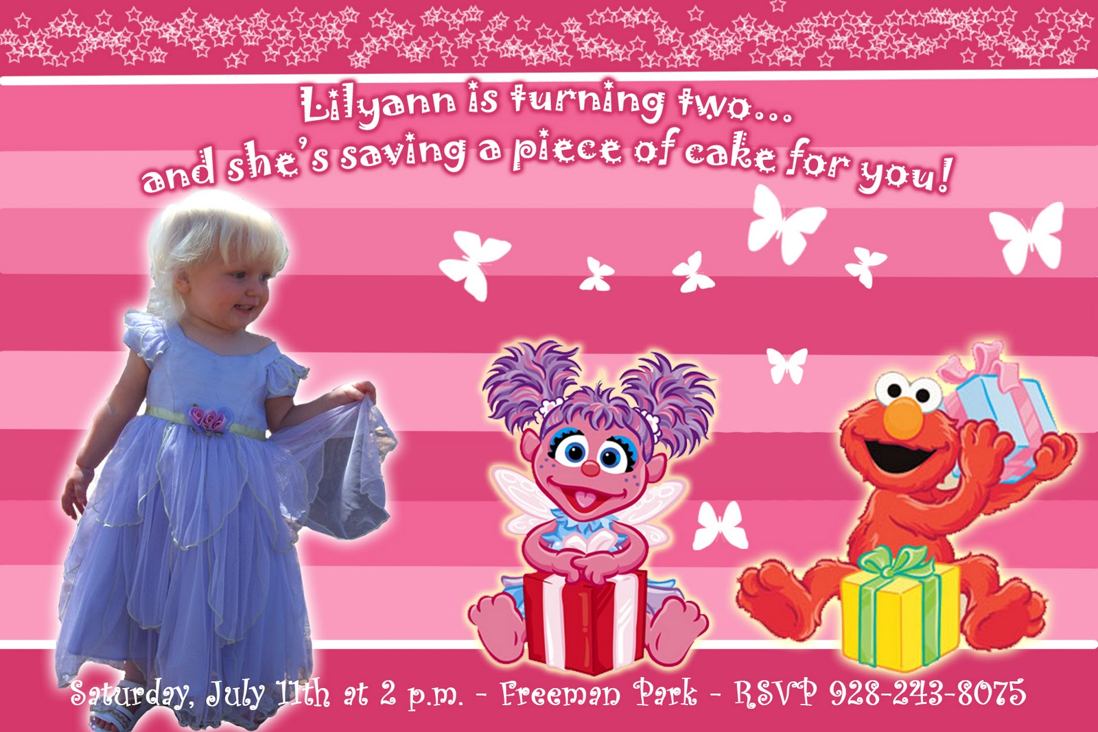 Hunt 4 Announcements And Invites Elmo And Abby Cadabby Invite Pink