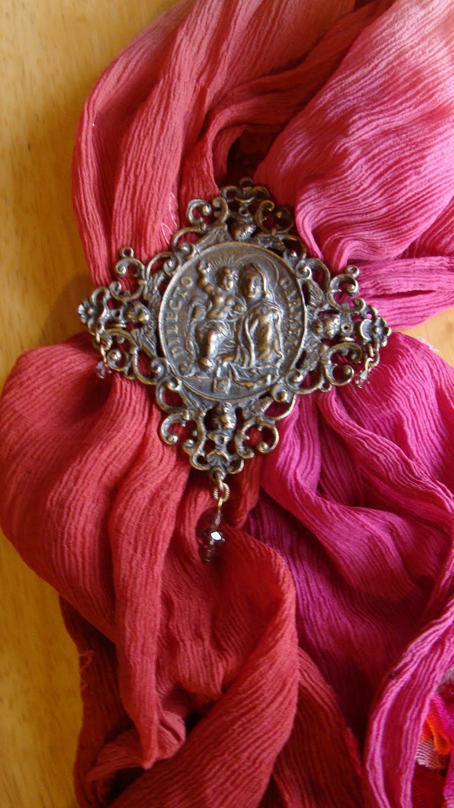 All Beautiful Catholic Beads: Our Lady of Mt Carmel Scarf clasp