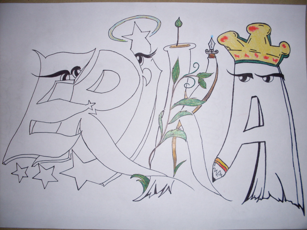 CREANDO & DIBUJANDO: CREANDO EL NOMBRE: ERIKA