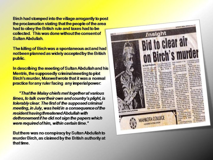 IdrisTalu: Setting the Record Straight on JWW Birch's Murder