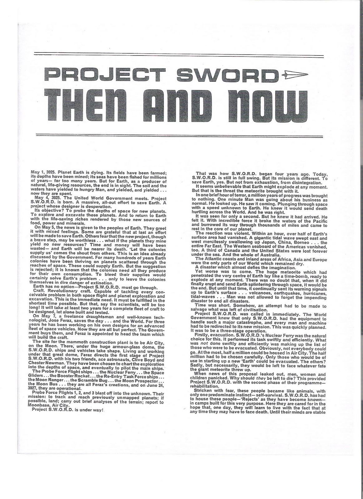 CENTURY 21 JR21 AND RELATED TOYS GALLERY: Project SWORD Make A Model Book 1