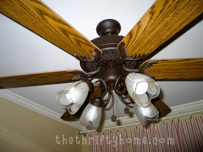 *The Thrifty Home: Spray Painted Ceiling Fan and Zucchini Spice Cake
