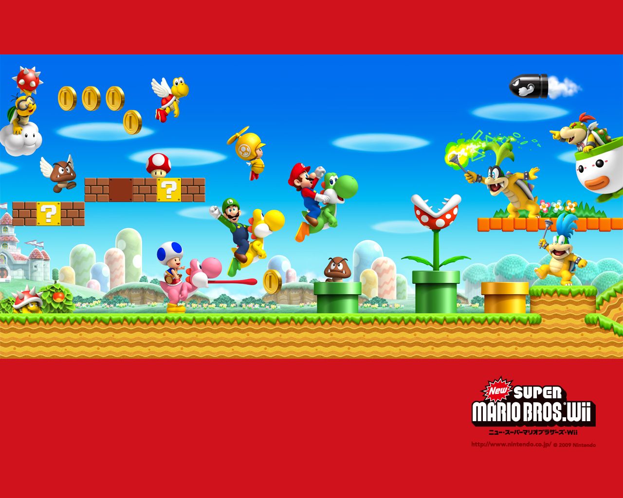 FrenteRojo Videojuegos (Blog): Fondos de pantalla New Super mario Bross Wii