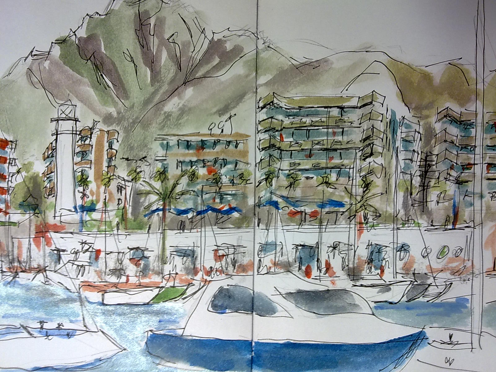 Urban Sketchers Spain. El mundo dibujo a dibujo.: Puerto Deportivo Marbella