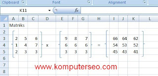 Perkalian matriks di excel 2007 ~ Lab Komputer
