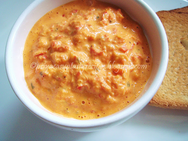 Priya's Versatile Recipes: MW Chunky Red Bellpepper & Cream Cheese Dip