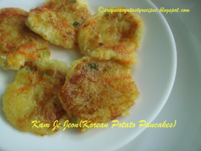 Priya's Versatile Recipes: Kam Ja Jeon (Korean Potato Pancakes)