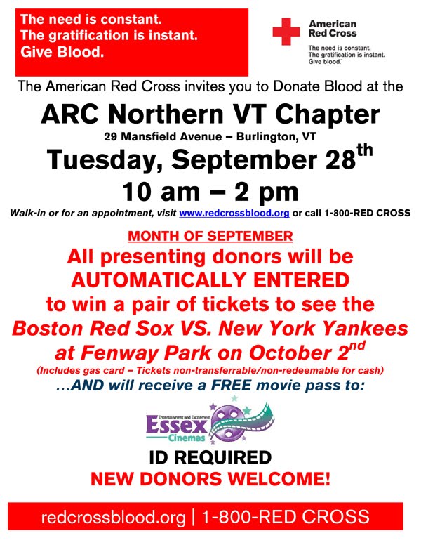 American Red Cross, VT and the NH Valley: Blood Drawing at Northern ...