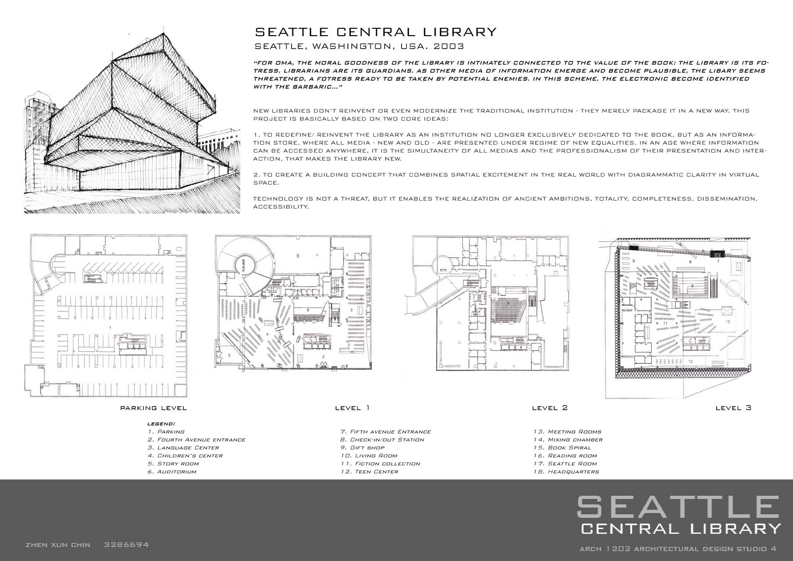 ZhenXUn_ChiN: Week 5 - Precedent Study: Seattle Central Library