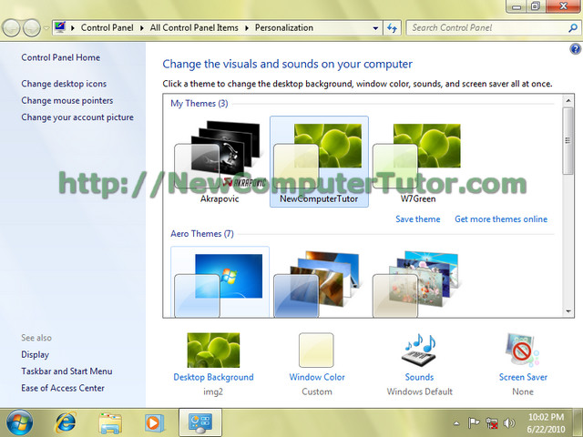 Change Theme In Windows 7 | Computer Tutor