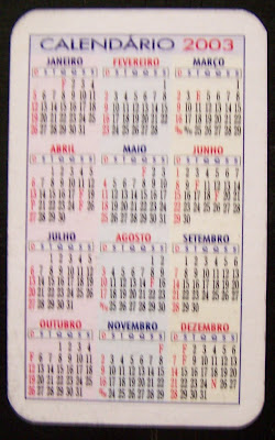 Colecionismos: Calendário Ano 2003