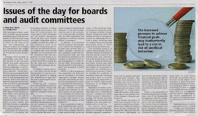 Singapore Newspaper Clippings: Issues of the day for boards and audit ...
