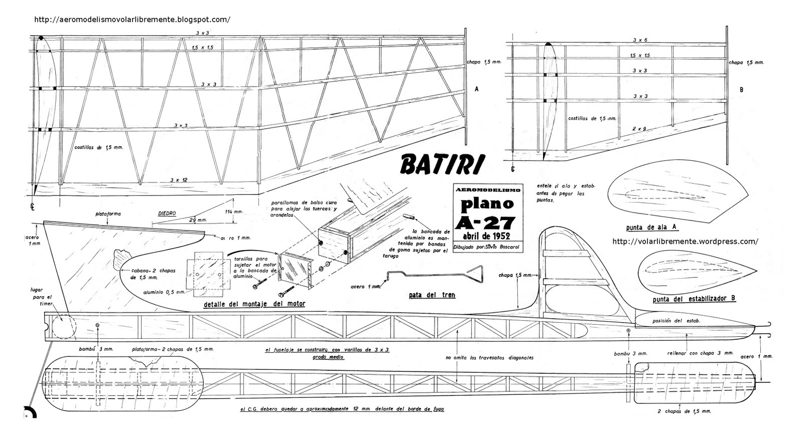 Volar Libremente - Free Flight Models Airplanes: BATIRI 1\2 A de Manuel ...