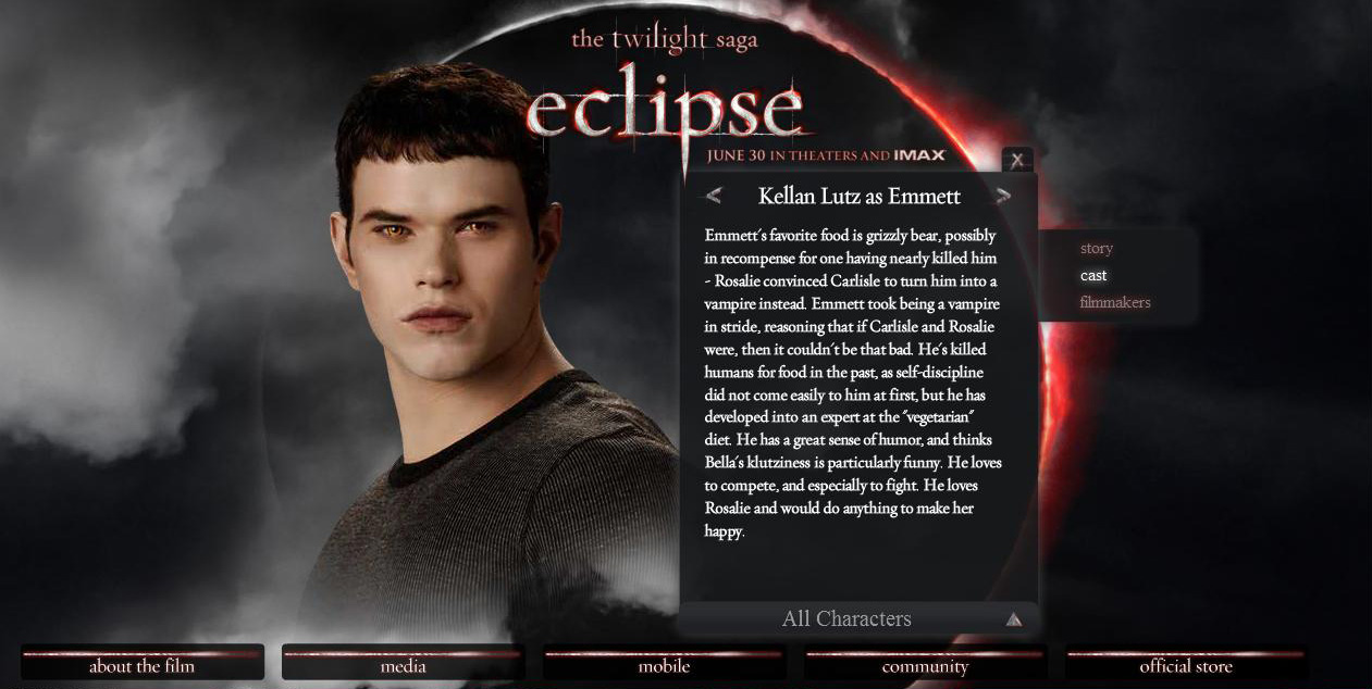 Twilight Vampire's: Wallpapers y fichas de Personajes de Eclipse