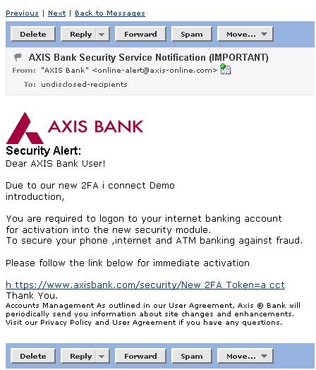 Security Unplugged !!!: AXIS Bank Phishing1...Be Careful