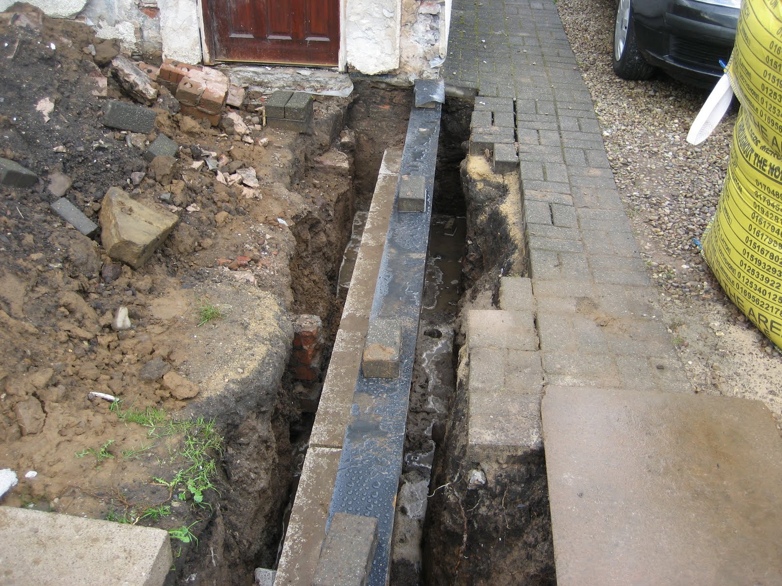 Despards Extension Blog: Bricks coming out of trench