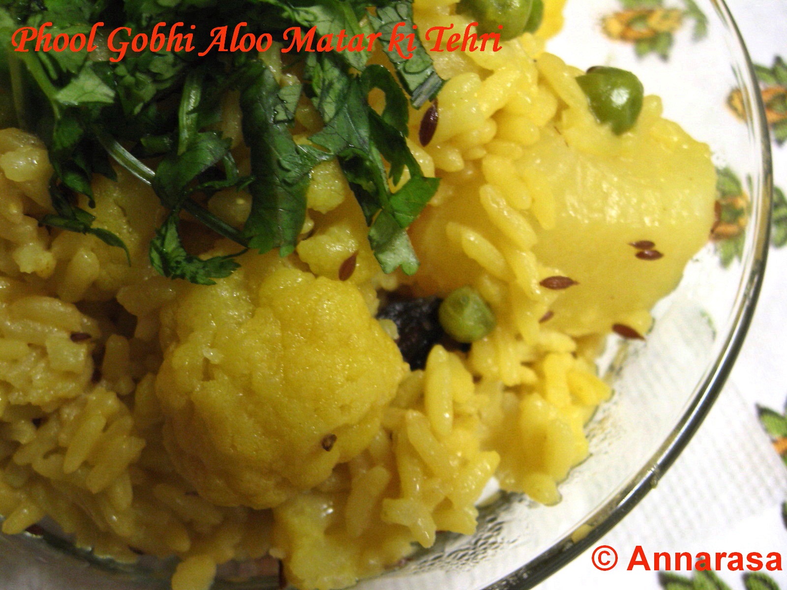Annarasa ~ Essence of Food: Phool Gobhi Aloo Matar Ki Tehri ...