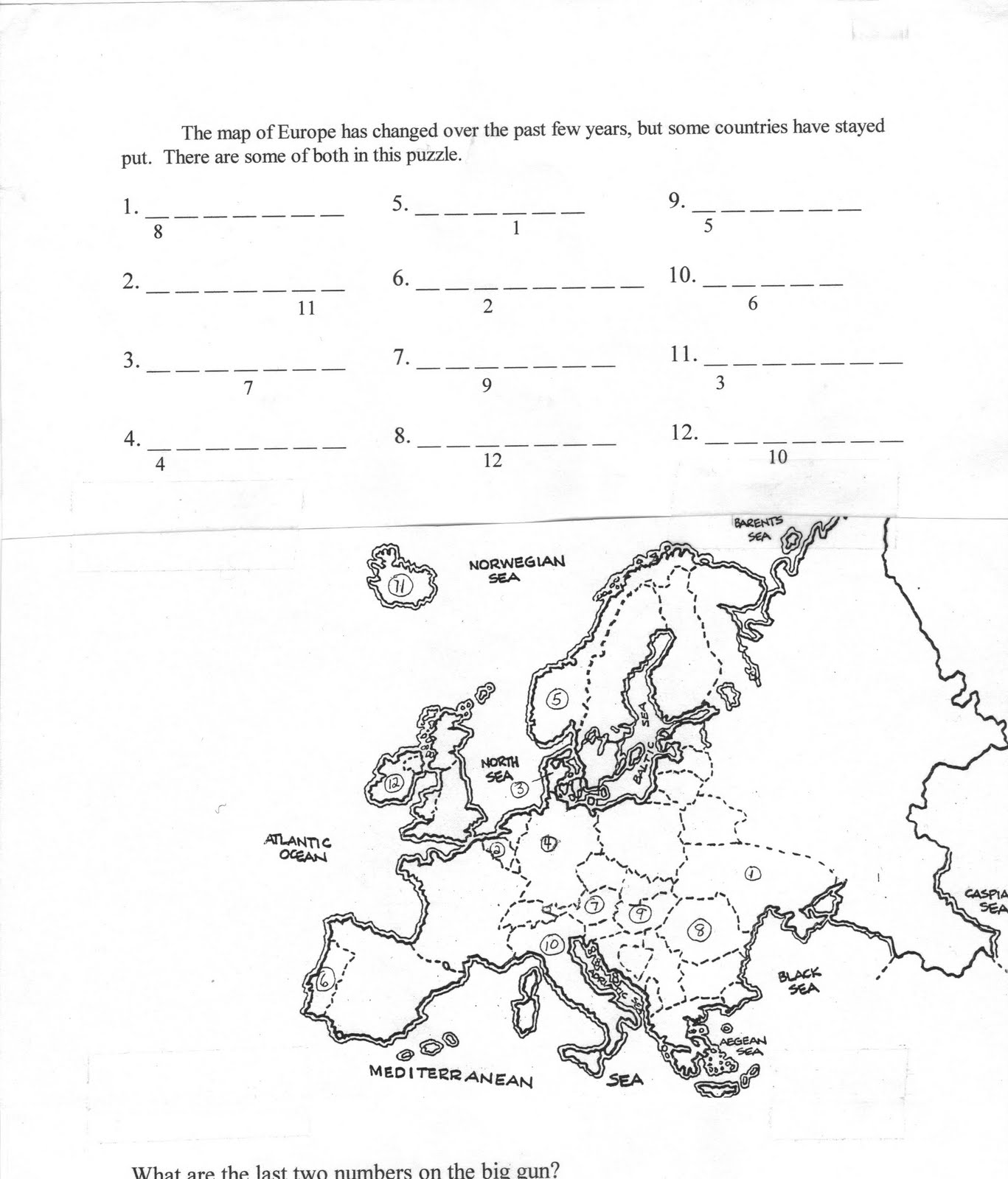 Europe Map Quiz Fill In - Map