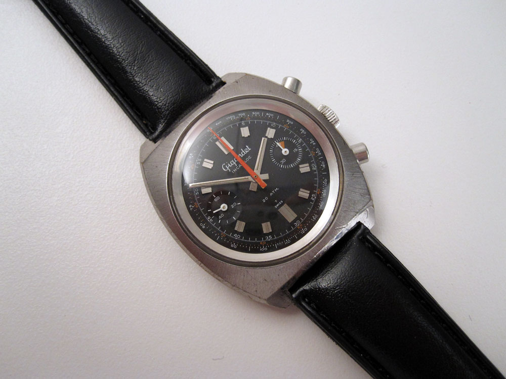 Vintage chronographs: 1970's Gigandet chronograph with Valjoux 7733 ...