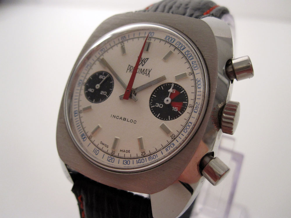 Vintage chronographs: 1970's Precimax chronograph with Valjoux 7733 ...