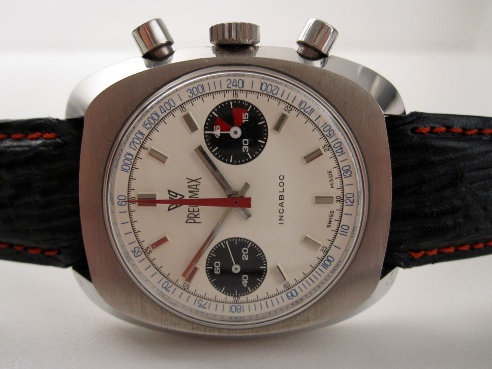 Vintage chronographs: 1970's Precimax chronograph with Valjoux 7733 ...