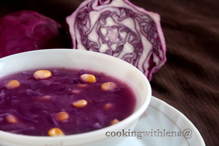 Lemon n Spice: Purple Cabbage and Sweet Corn Soup