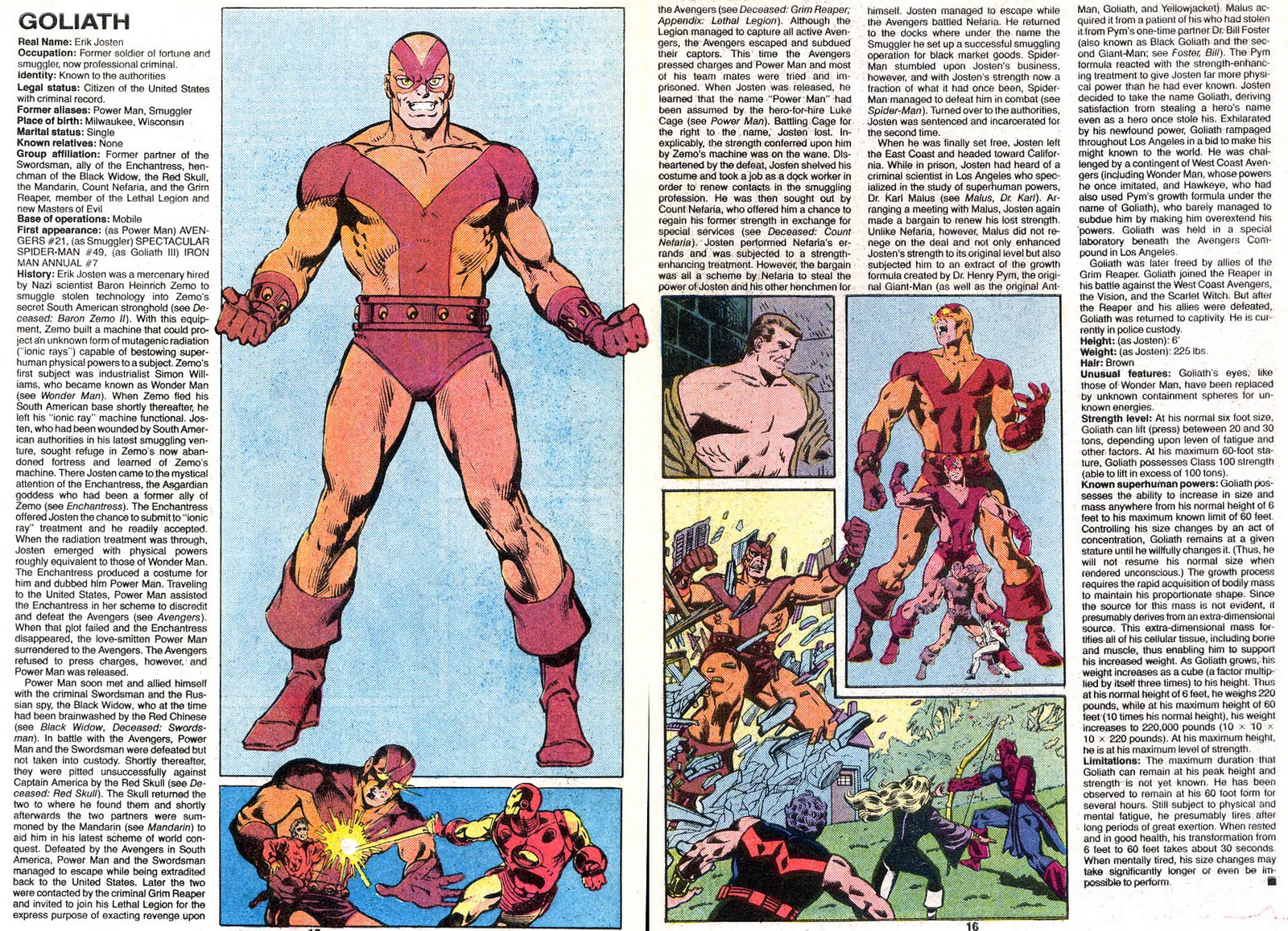 Fichas de Superheroes Marvel y DC: Goliath