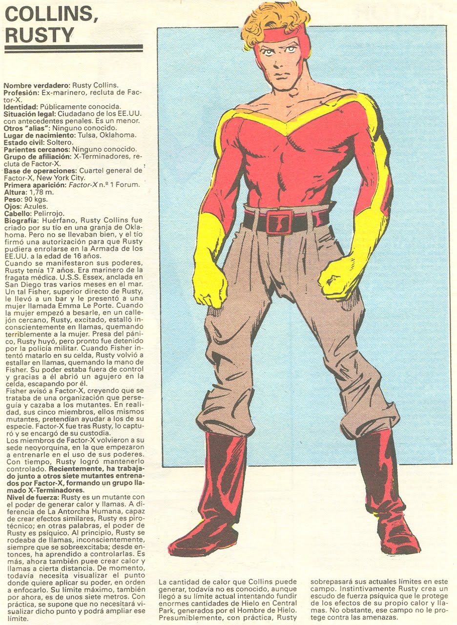 Fichas de Superheroes Marvel y DC: Rusty