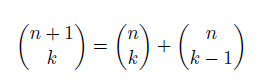 Latex examples: combination formula