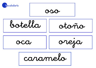 Jugando con Primari@.: Fichas de la letra "O"