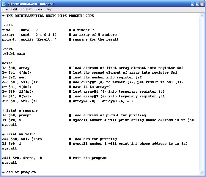 All In A Days Work The Quintessential Mips Assembly Language Script 