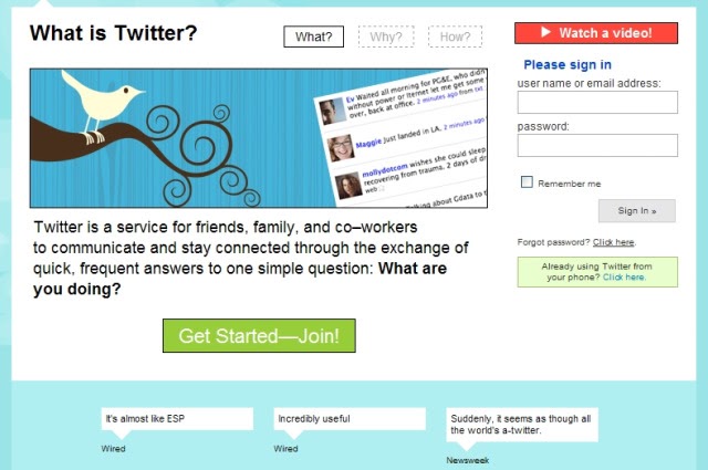 New Twitter homepage - highlighting Search and Trends