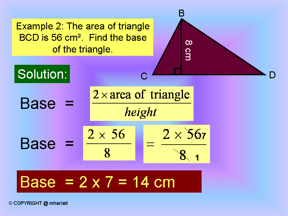 TIP BELAJAR MATEMATIK (TIPS FOR LEARNING MATHEMATICS): AREA OF TRIANGLES