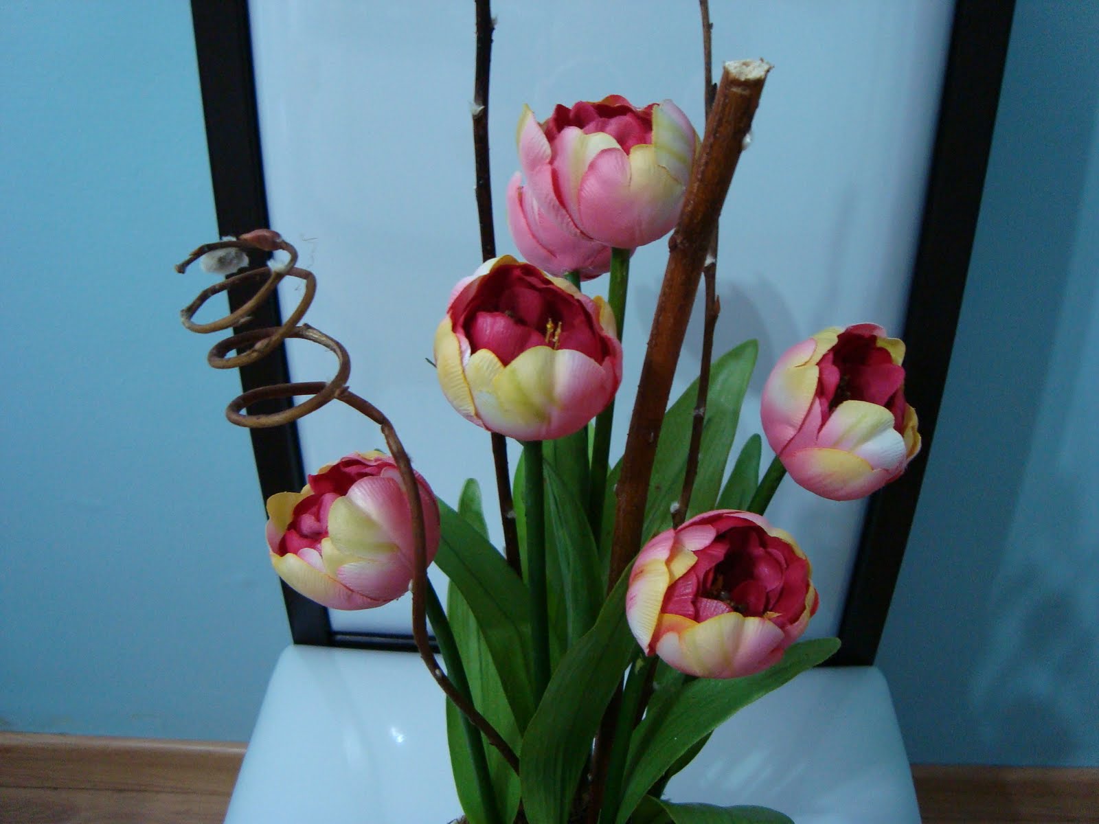 Arte Flores Wash: Arranjo de Tulipas abertas emborrachada