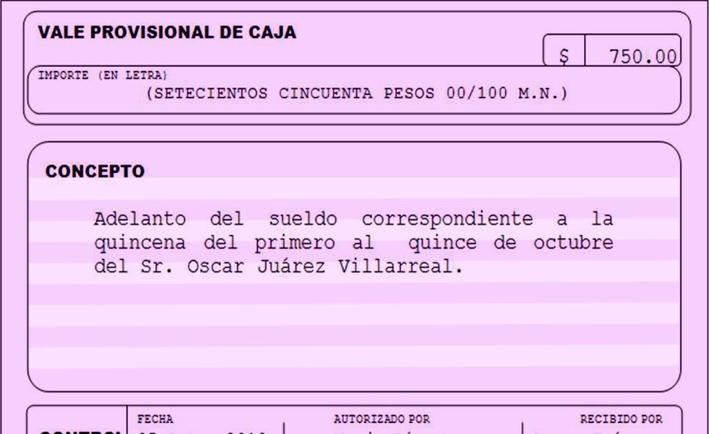 Manual Secretarial: Vale de Caja