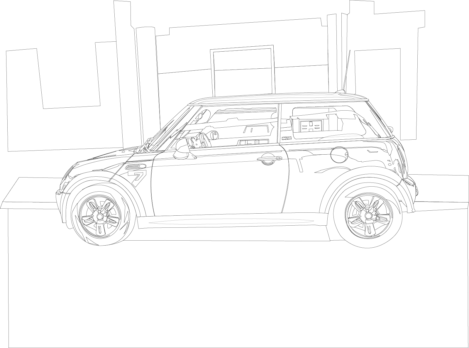 Rabiscos do David: Mini cooper (vectorização)