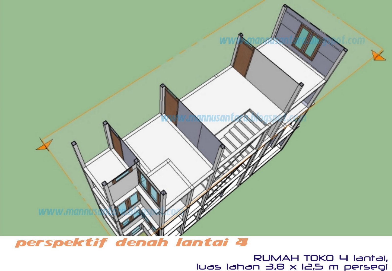 Ide Denah Rumah 2 Lantai Bawah Toko