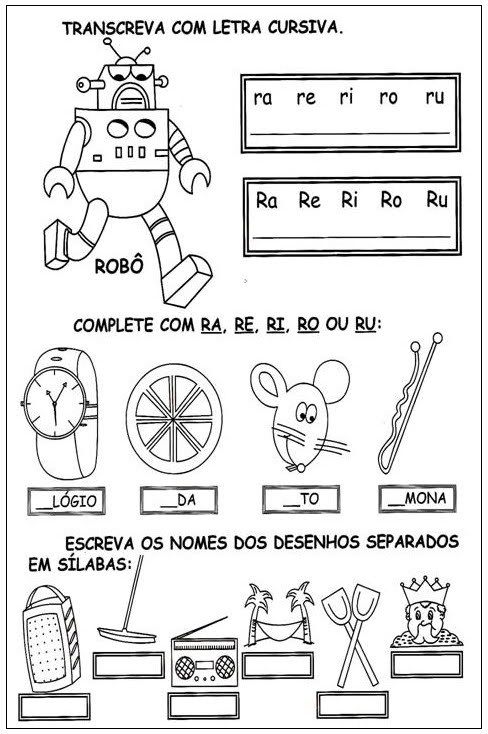 Nosso Espaço da Educação: Atividades - RA RE RI RO RU