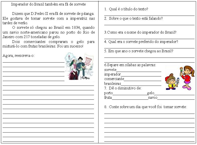 ATIVIDADES PARA APOIO PEDAGÓGICO: Pequenos textos informativos com ...