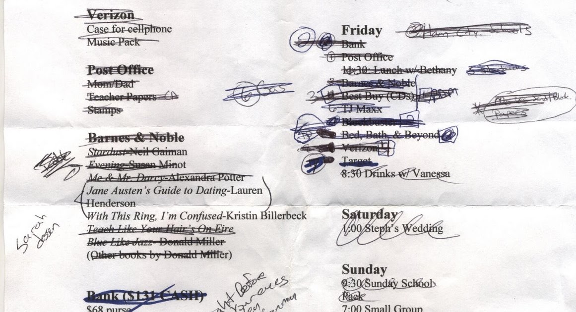 TO-DO LIST: Vigorously Crossed Off List