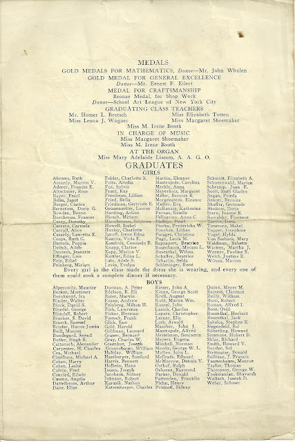 Heirlooms Reunited: 1923 Closing Exercises Program, Public School 46 ...