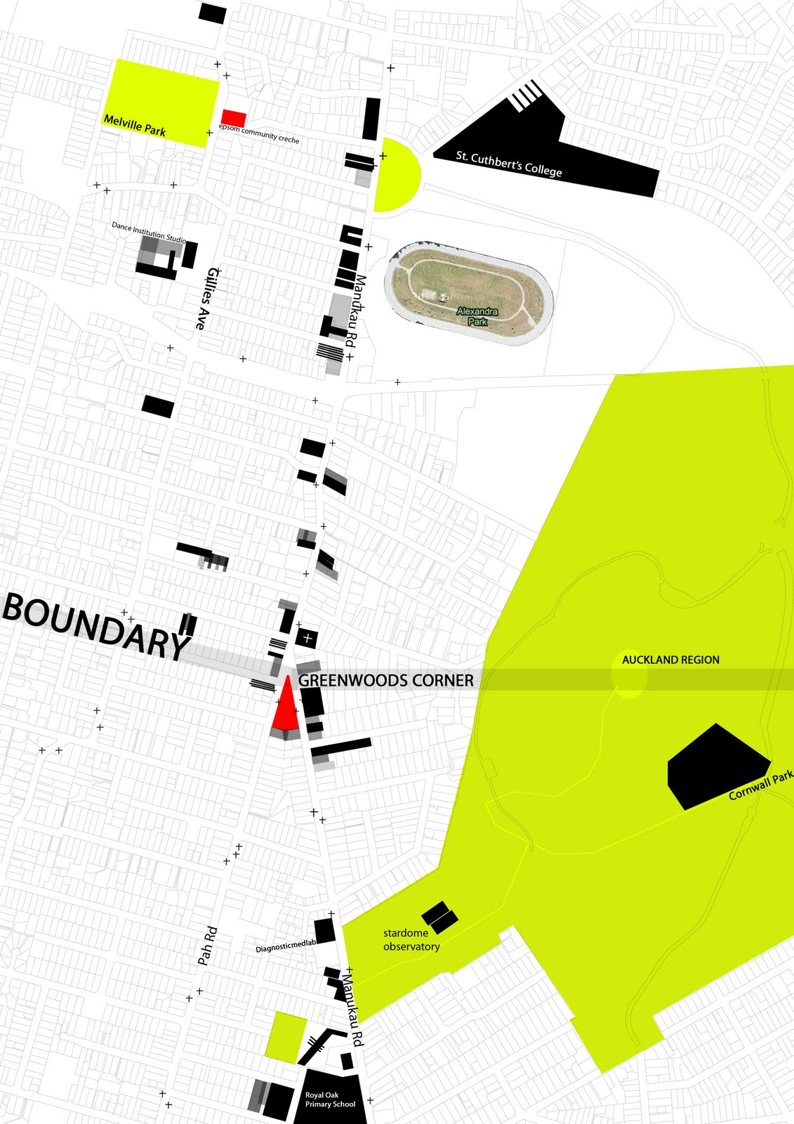 Contemporary Library: Boundary Diagram of public spaces