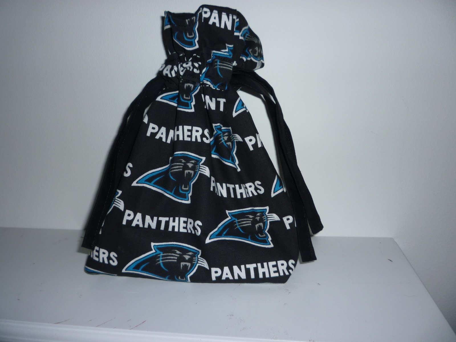 Homemade by Kristin: Panthers Drawstring Bag