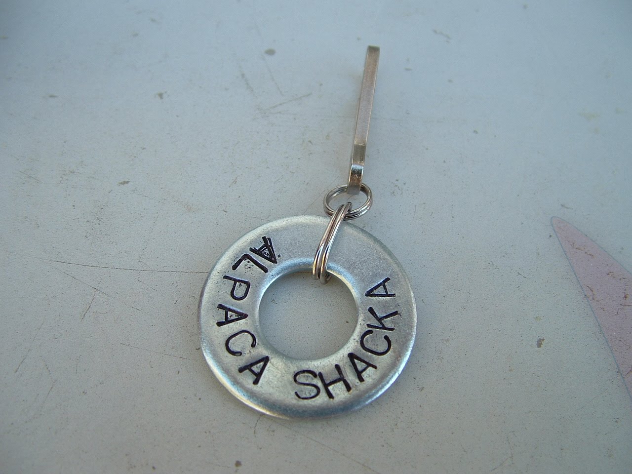 Pieces by Polly: Stamped Washer Key Chains