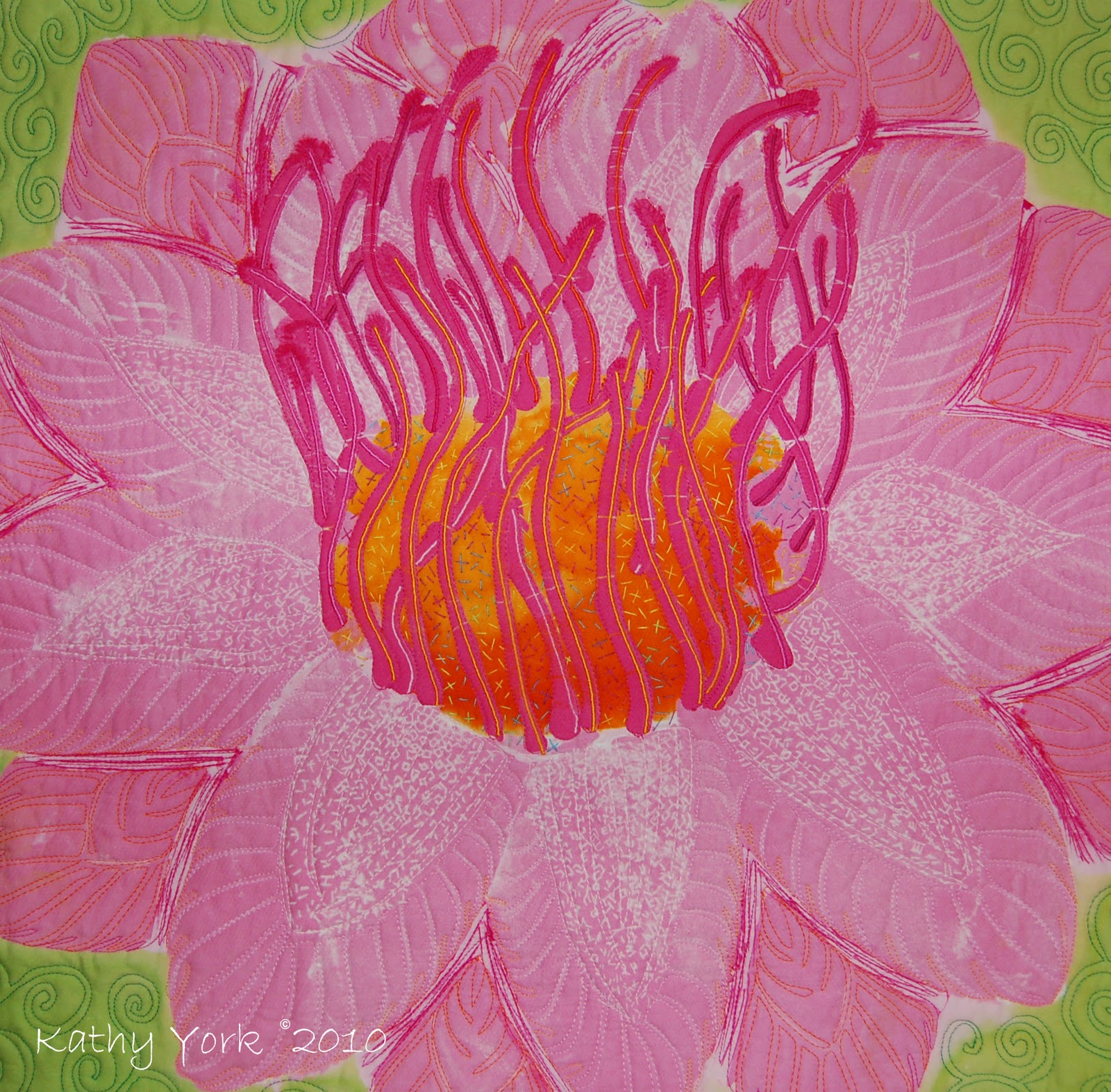 Art Quilts by Kathy York: Batik Flower
