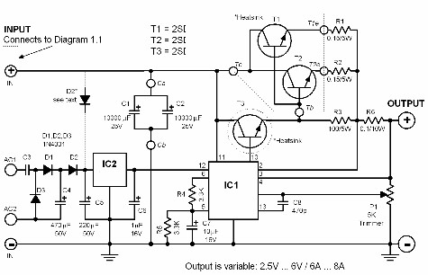 5V High Current Regulated Circuit | Power Supply Diagram and Circuit