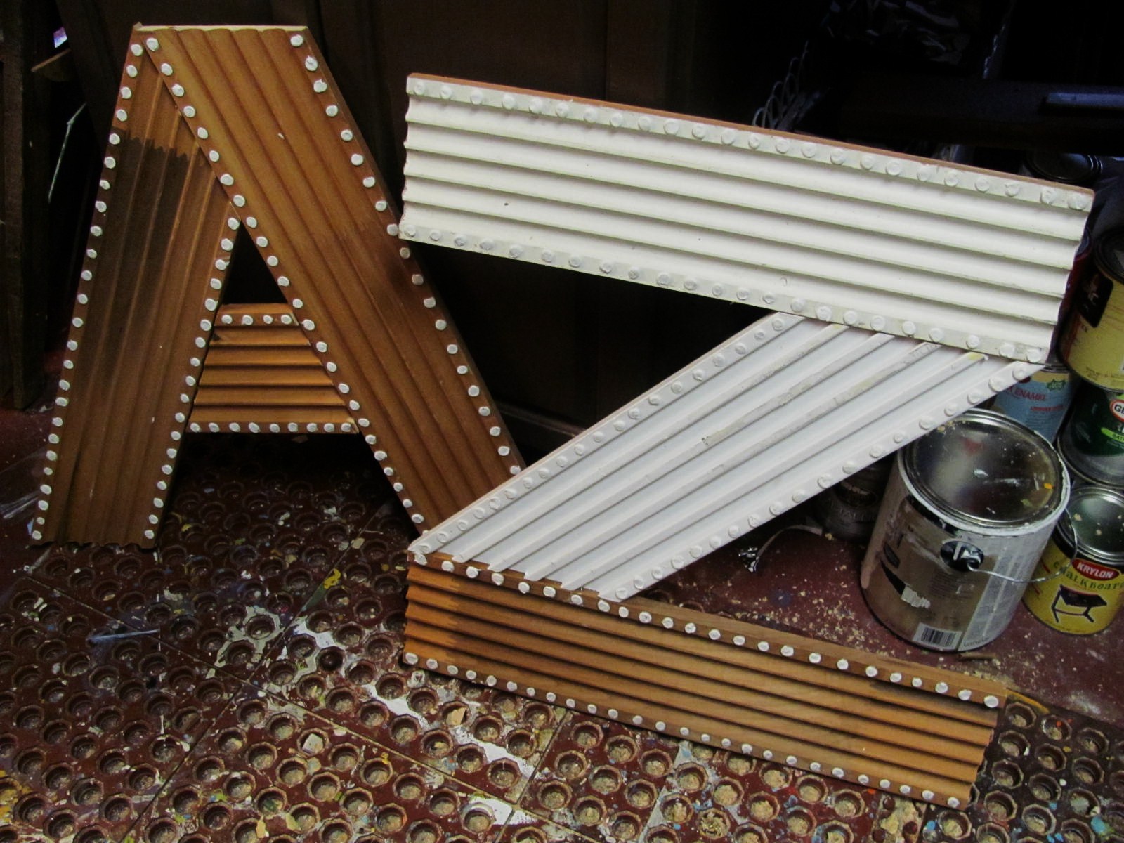 Large 24" DIY Fluted Molding Wooden Alphabet Letters in Metal Look ...