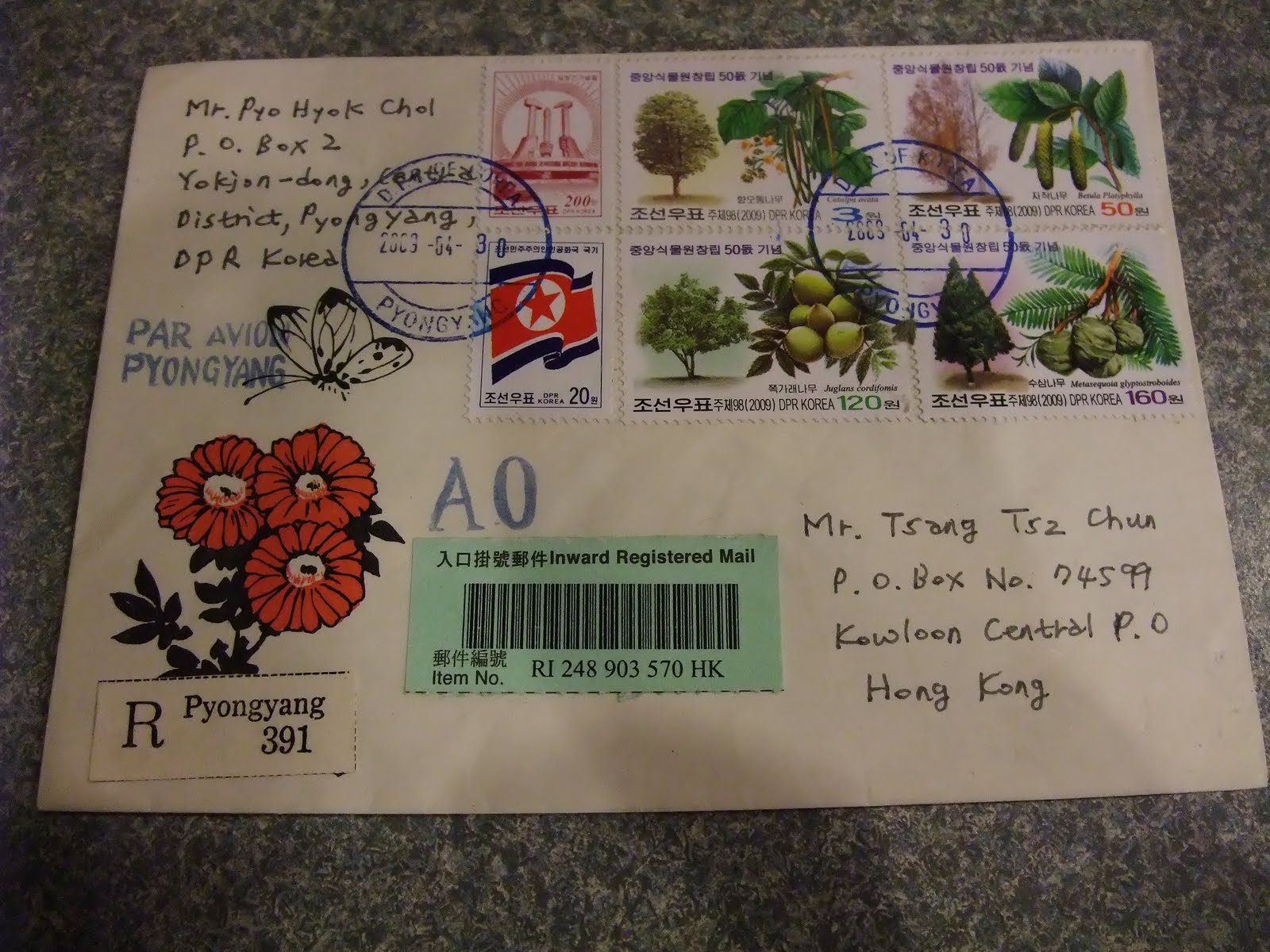 Ivanov T.C. Tsang's post office: North Korea --- International Mail ...