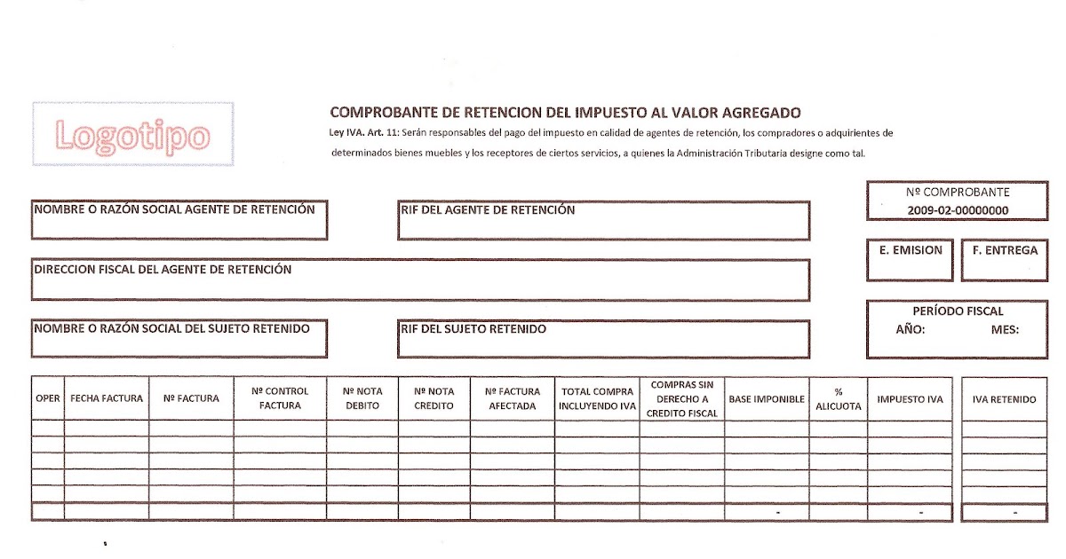 Formato Comprobante Retención IVA | La Secretaria Eficiente