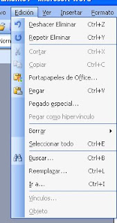 HERRAMIENTA OFIMATICA: MENU EDICION DE WORD 2003 ESPAÑOL